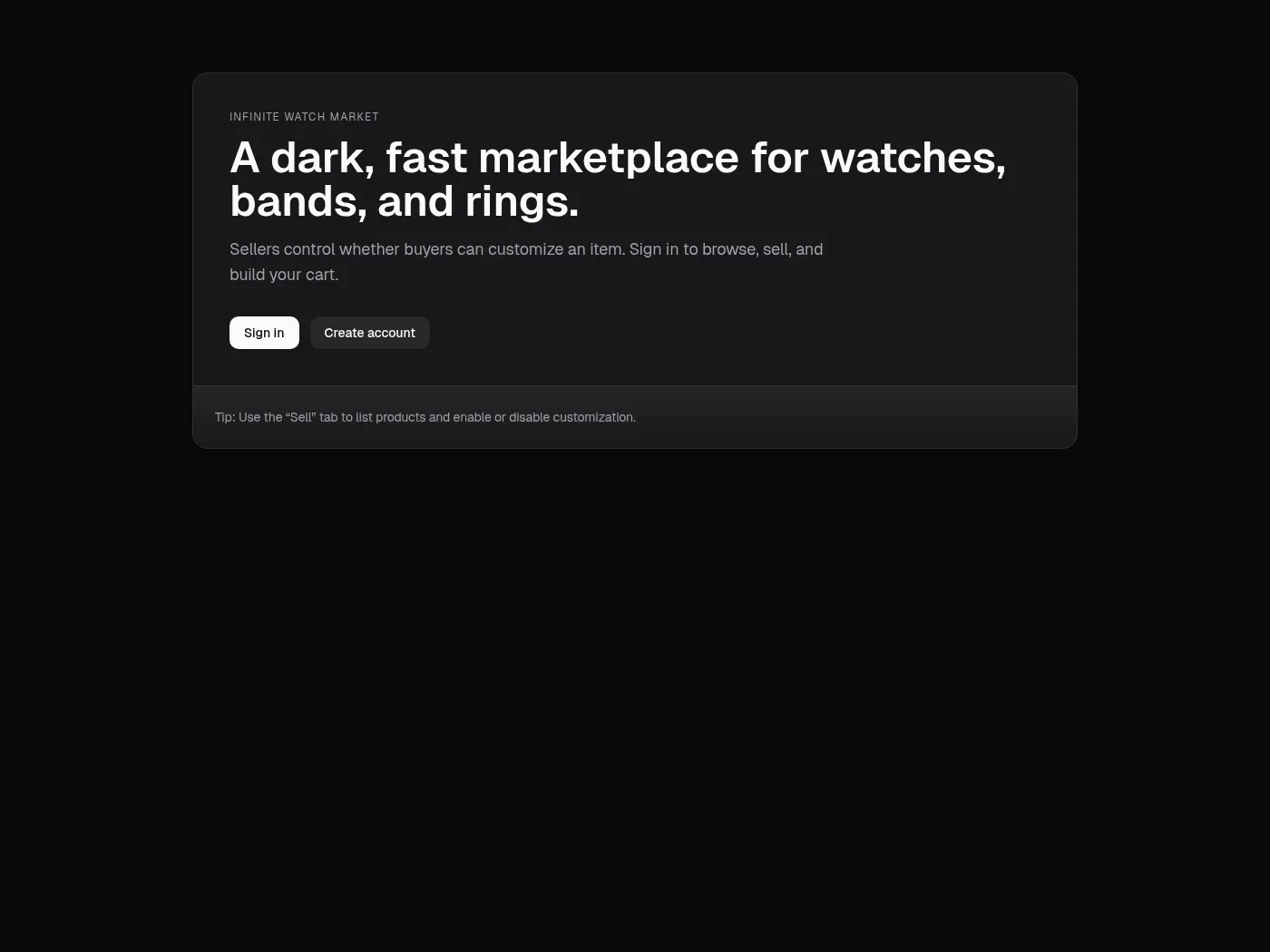 Infinite Watch Market