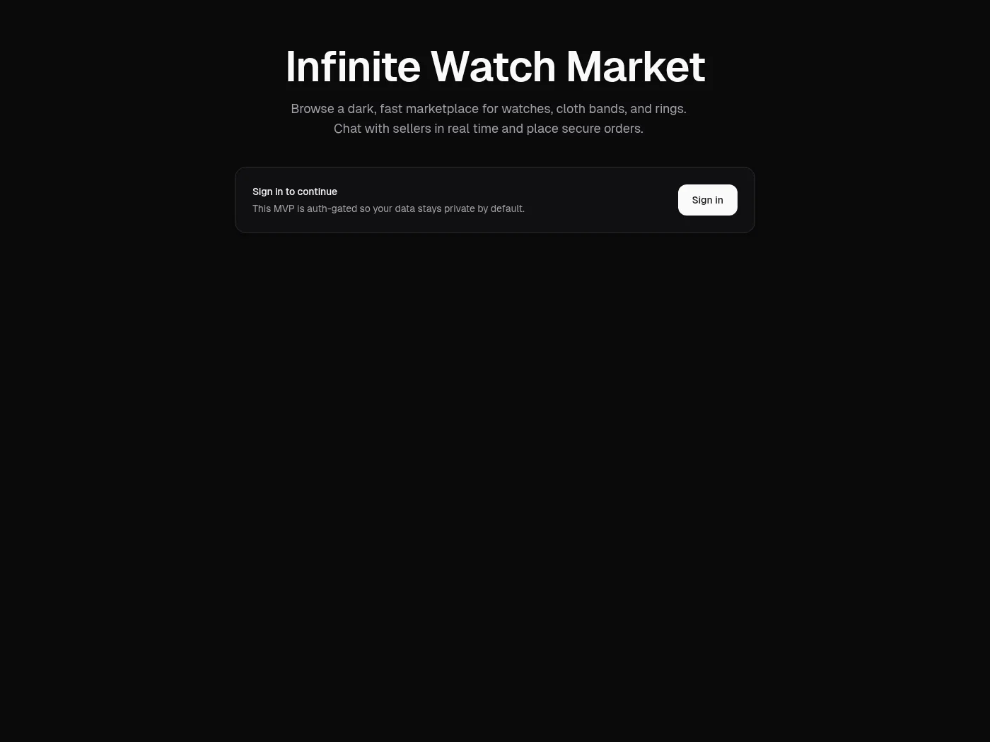 Infinite Watch Market