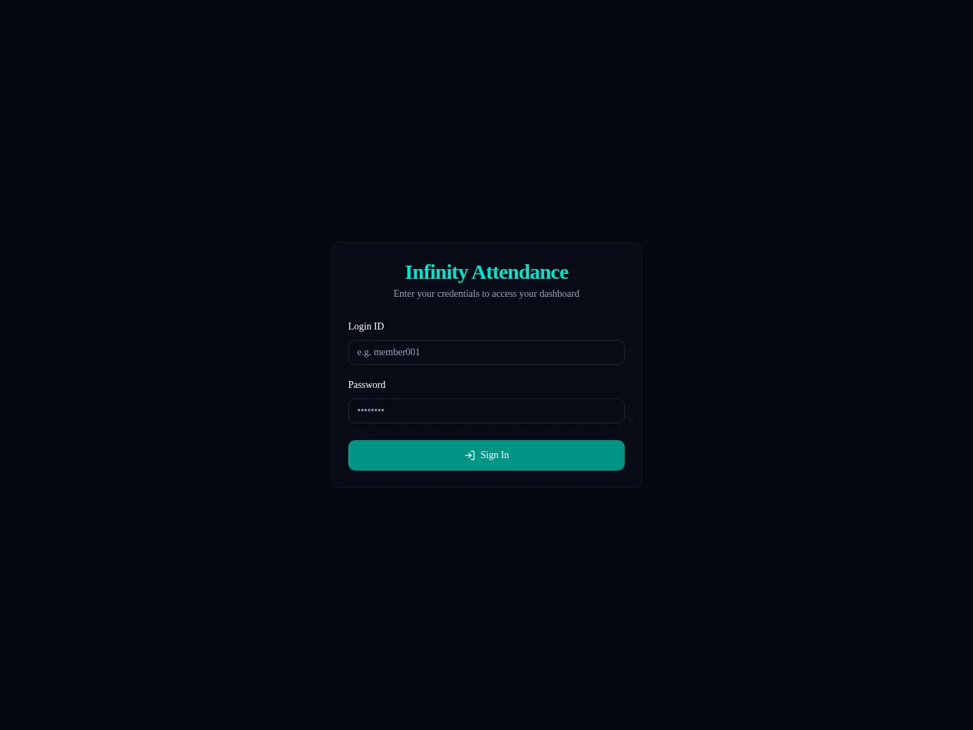 Infinity Attendance Tracker