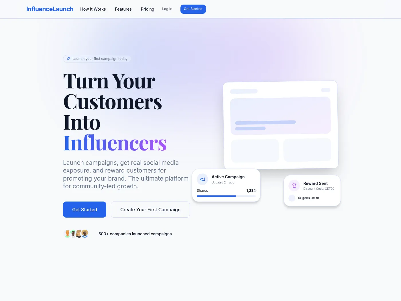 InfluenceLaunch Landing Page