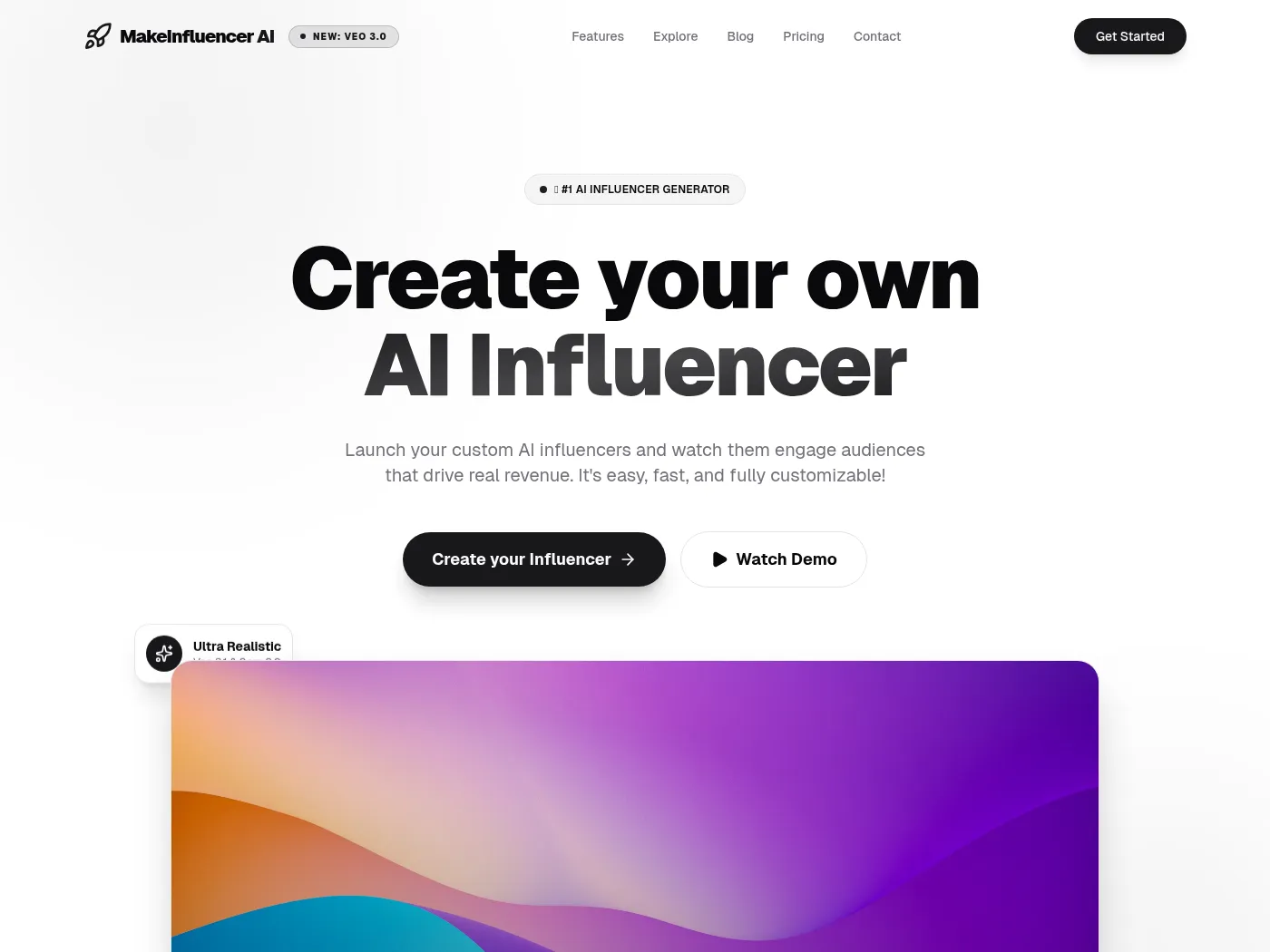 Influencer AI Landing