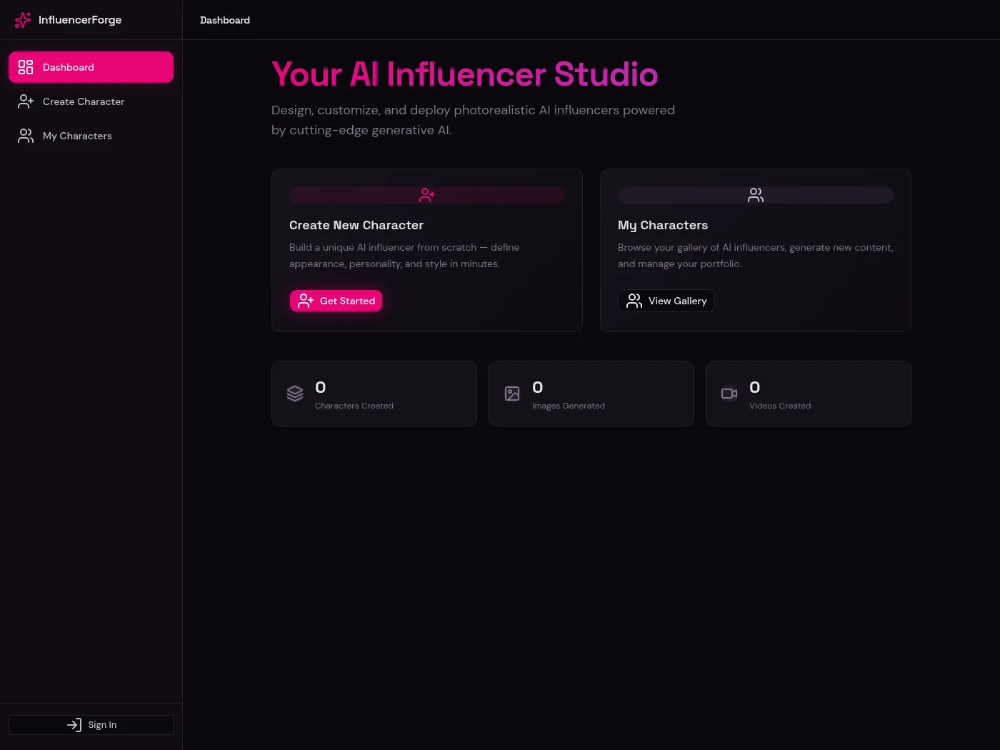 InfluencerForge AI Studio