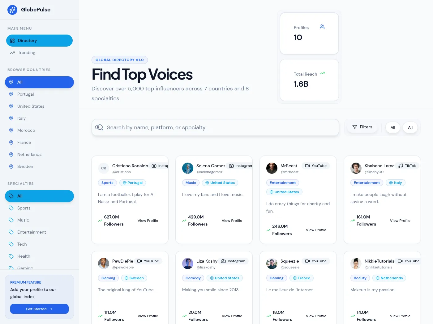 Global Influencer Finder