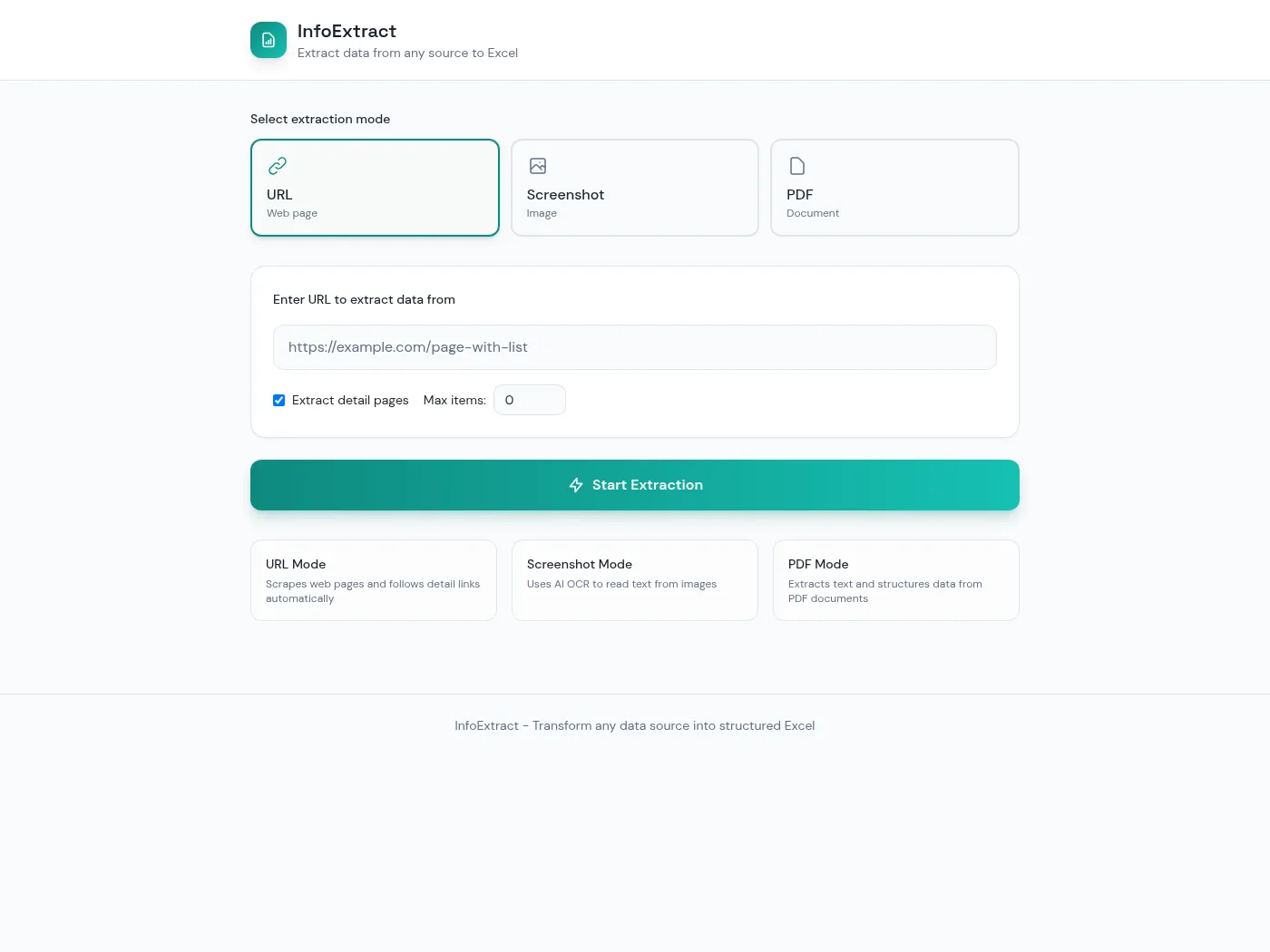InfoExtract WebApp