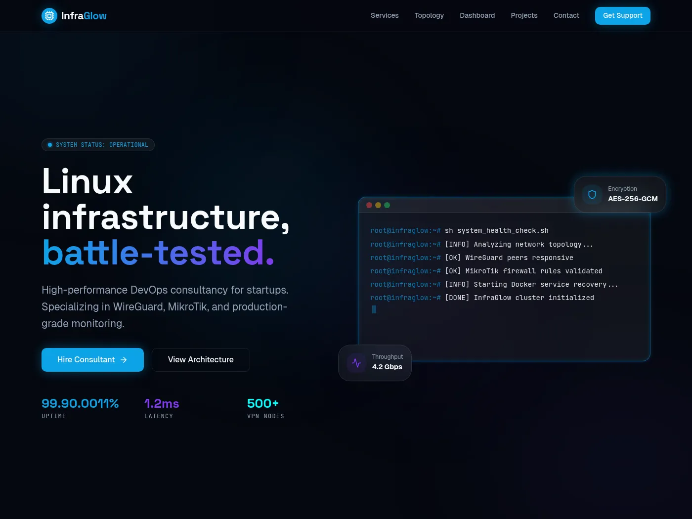 InfraGlow Landing Page