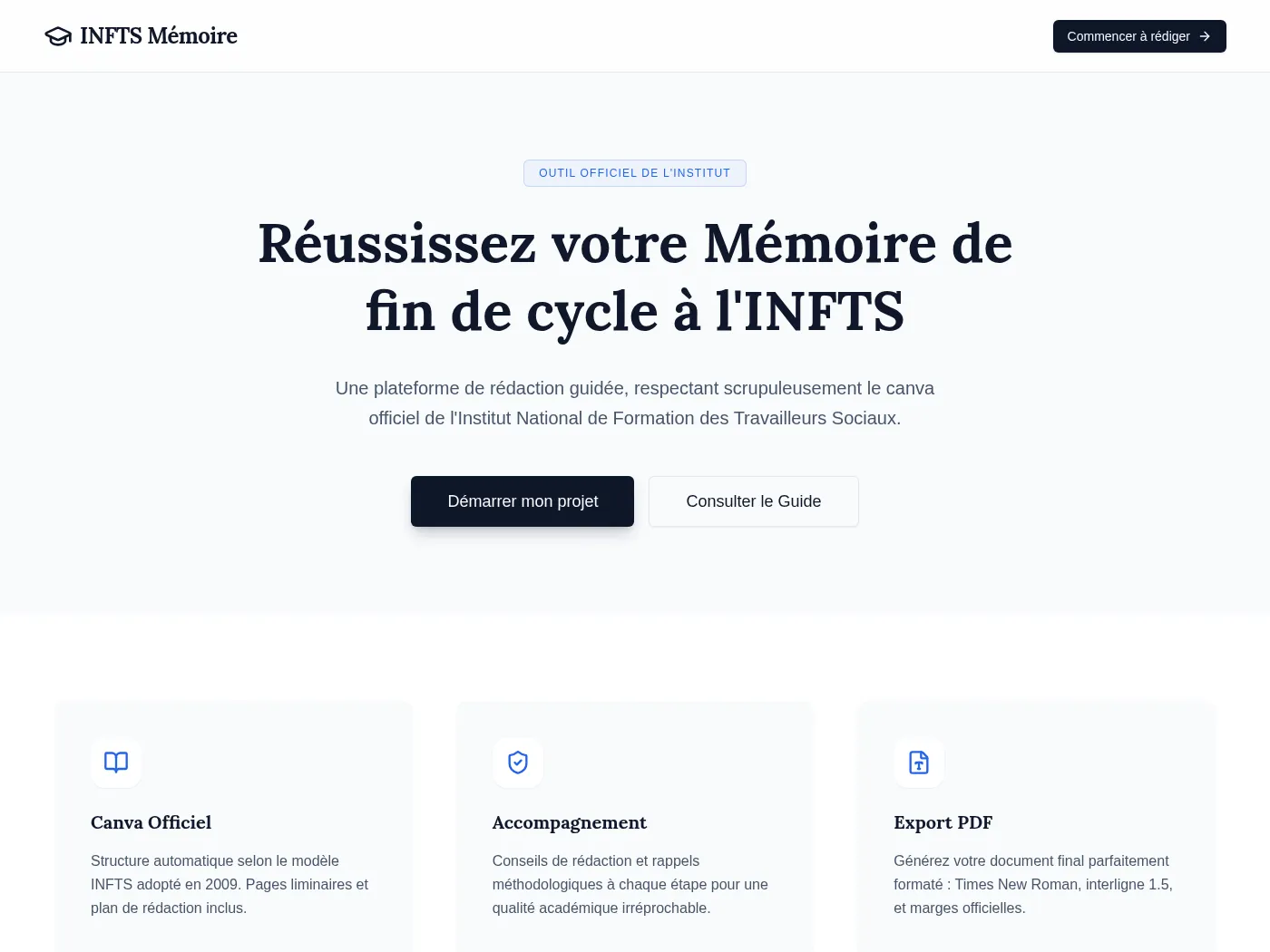 Memoire Writer INFTS