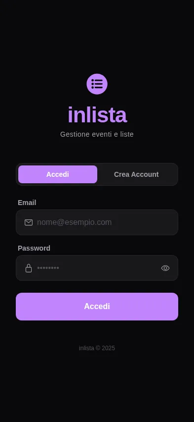 inlista Event Access App