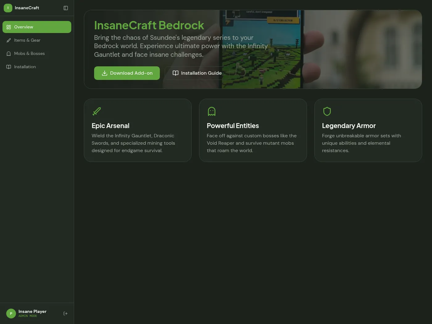 InsaneCraft Bedrock Edition
