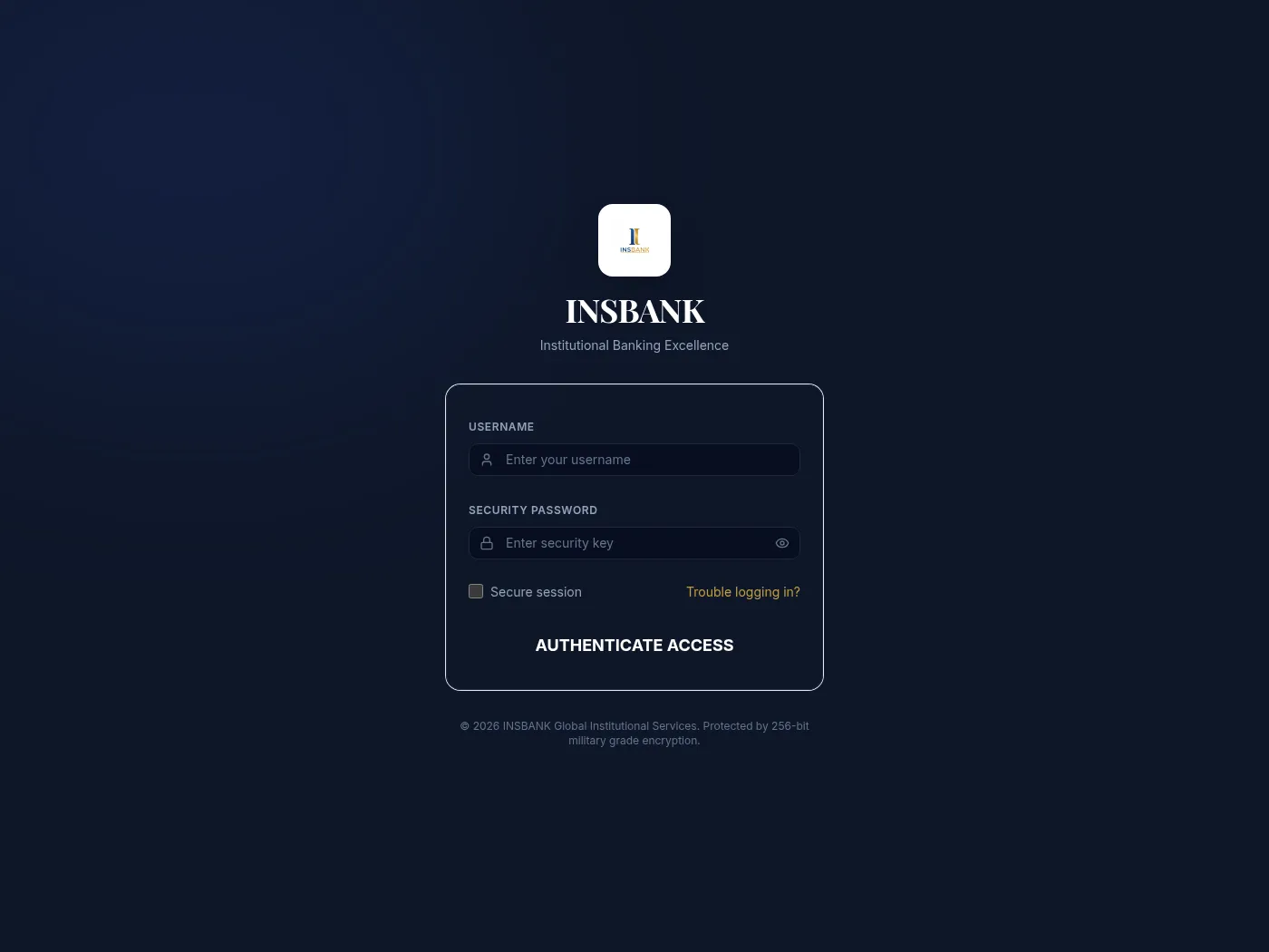 INSBANK Banking Portal