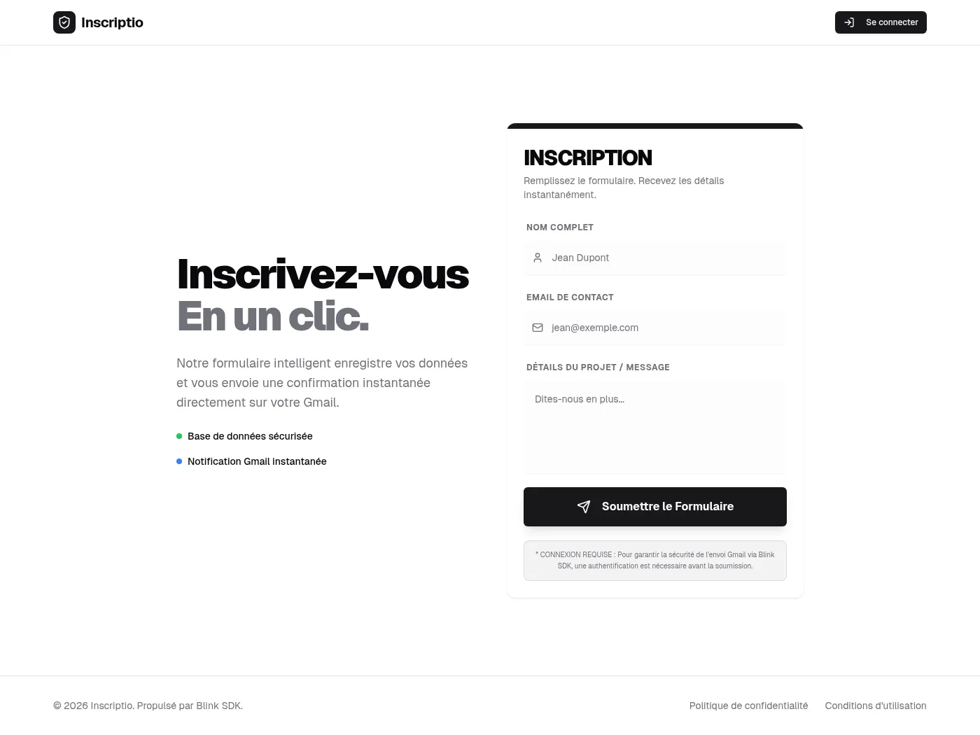Inscription Smart Form