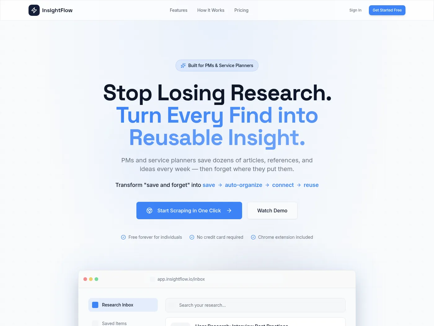 InsightFlow Landing Page
