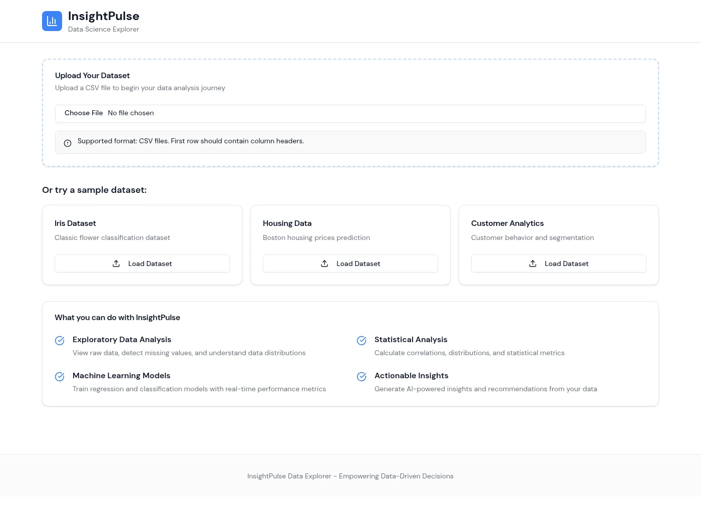 InsightPulse Data Explorer