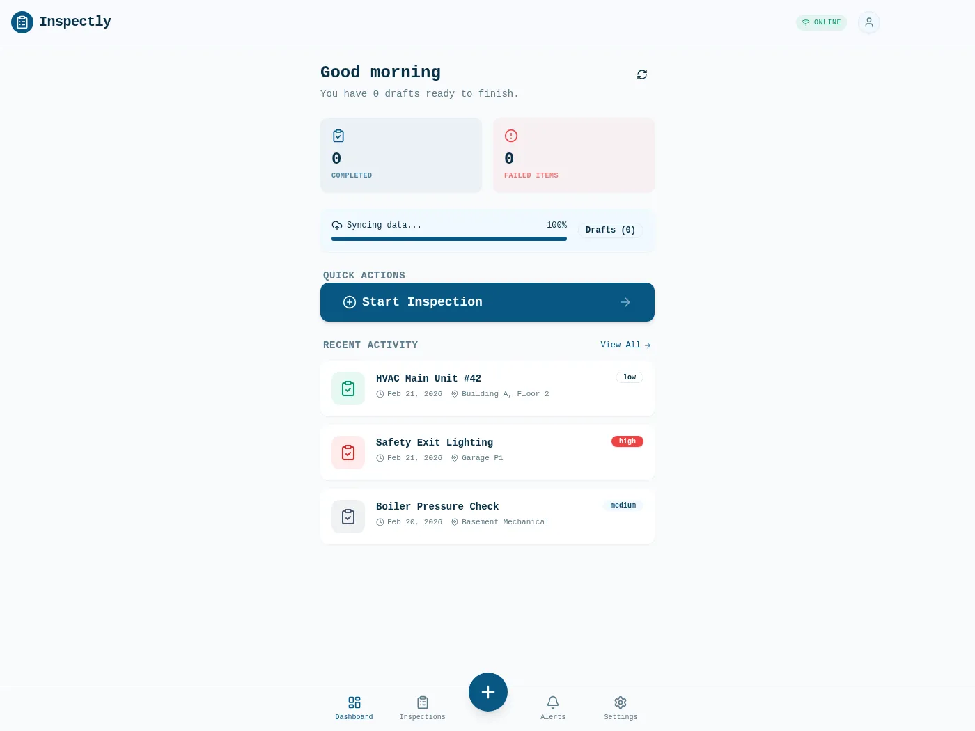 Inspectly Dashboard