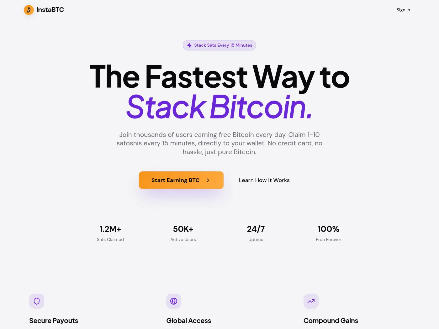 InstaBTC Faucet