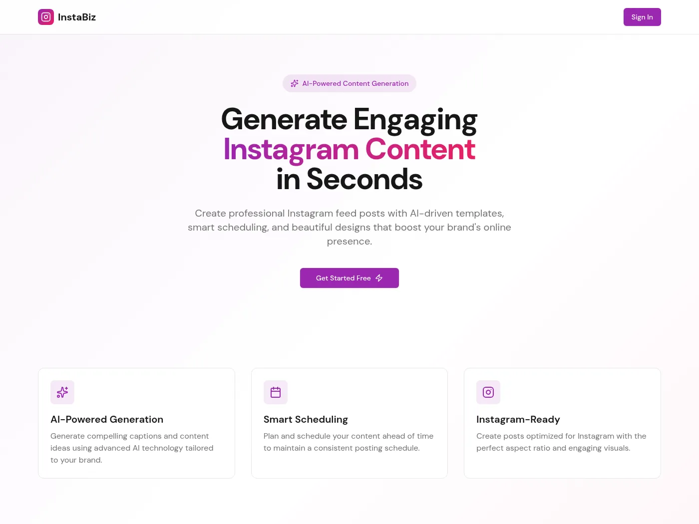 InstaBiz Feed Generator