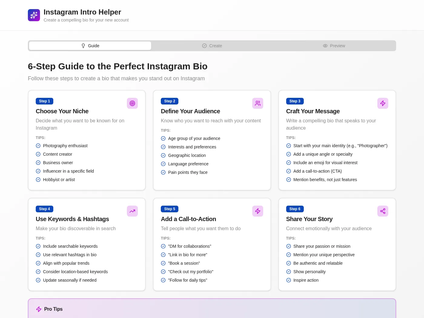 Instagram Intro Helper