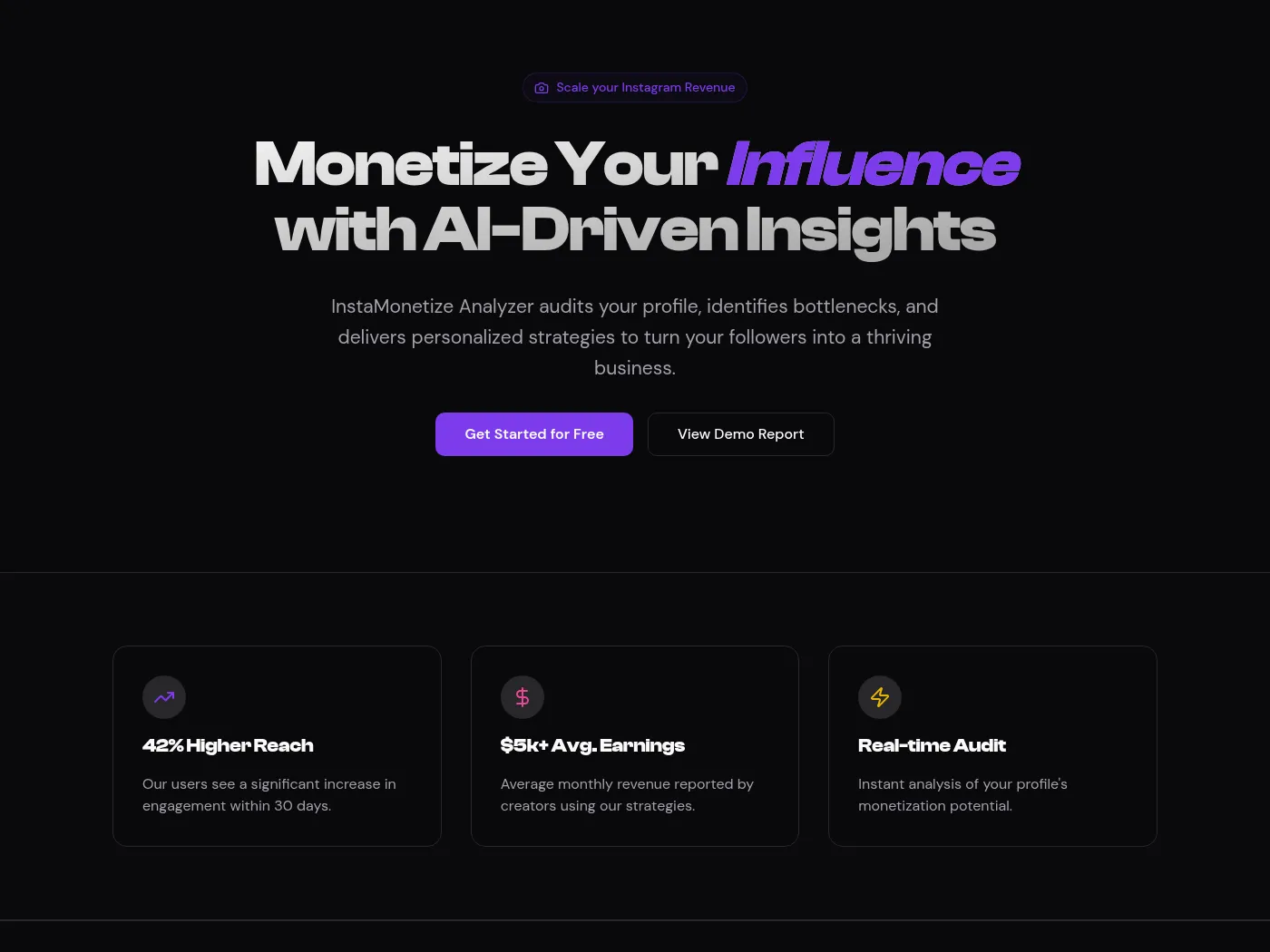InstaMonetize Analyzer
