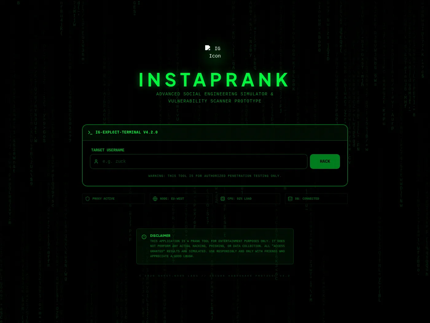 InstaPrank Generator