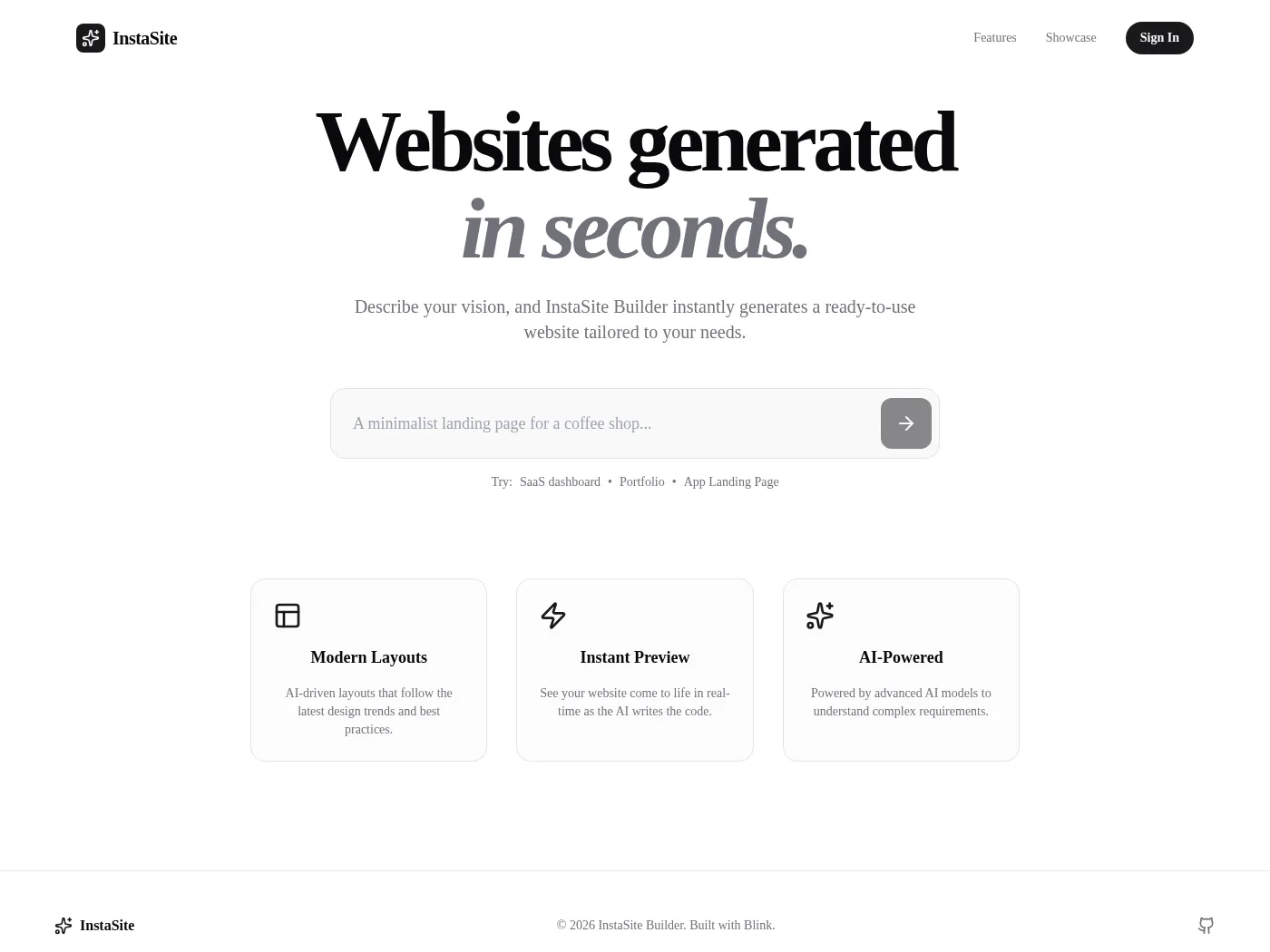 InstaSite Builder