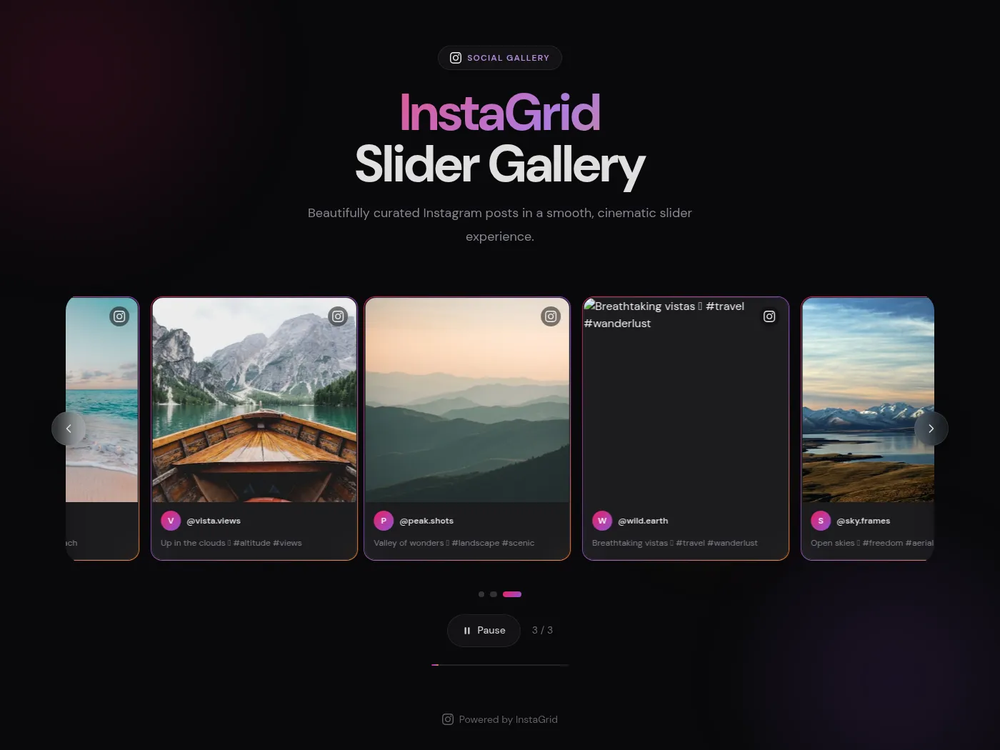 InstaGrid Slider Gallery