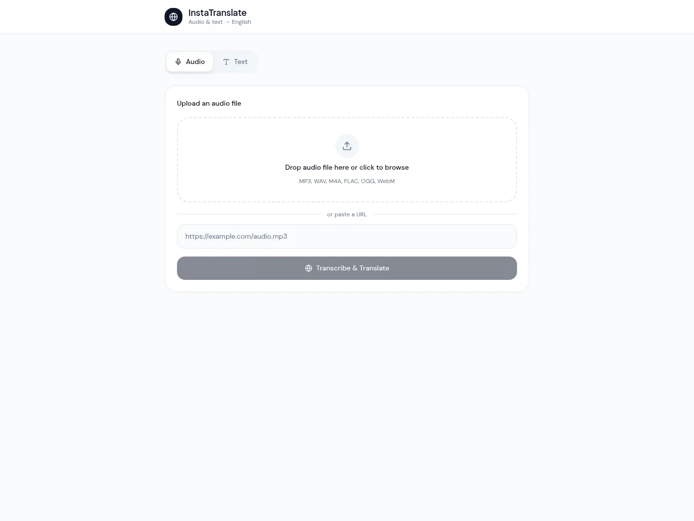 InstaTranslate Web Tool