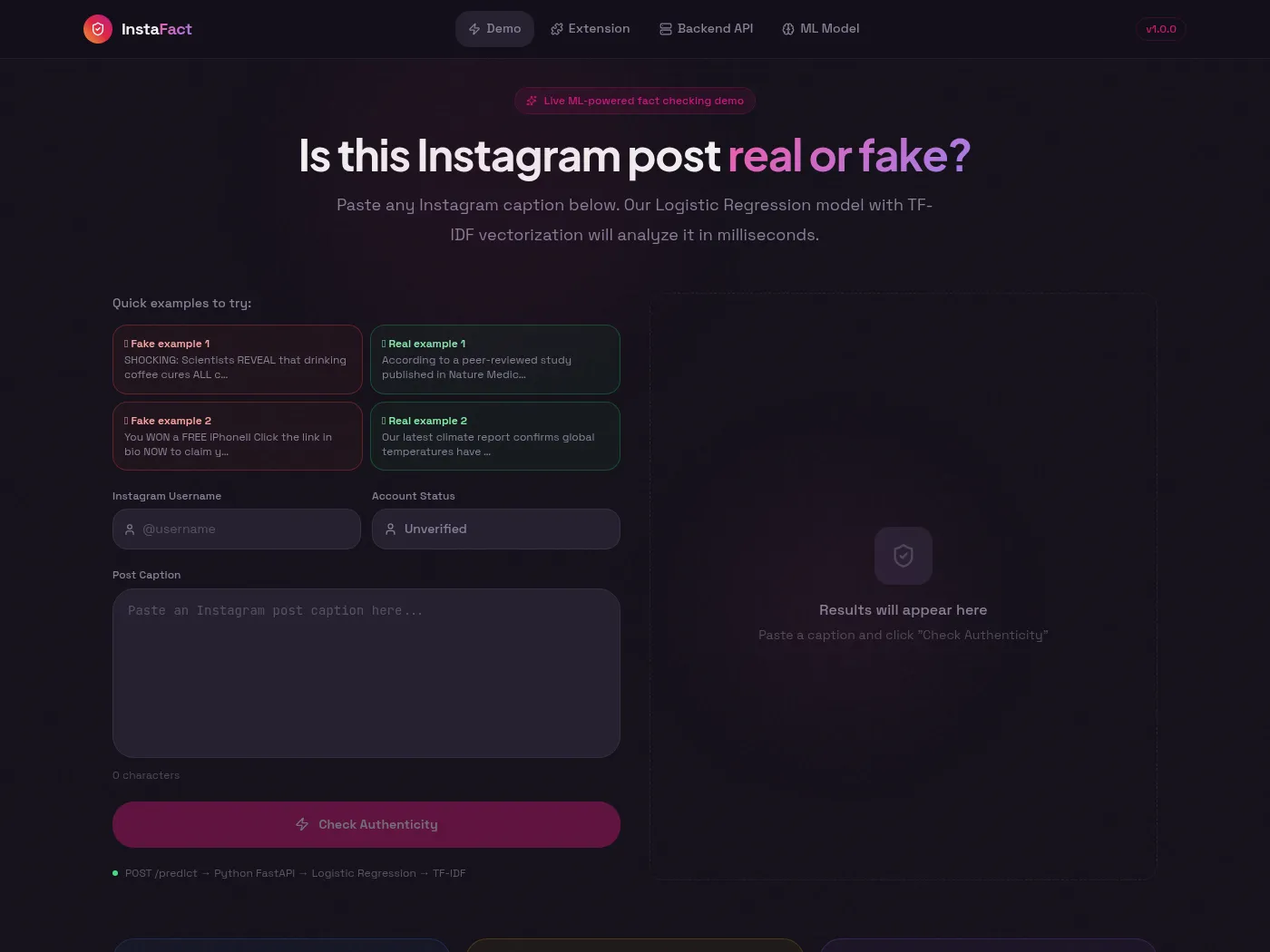 InstaFact Checker