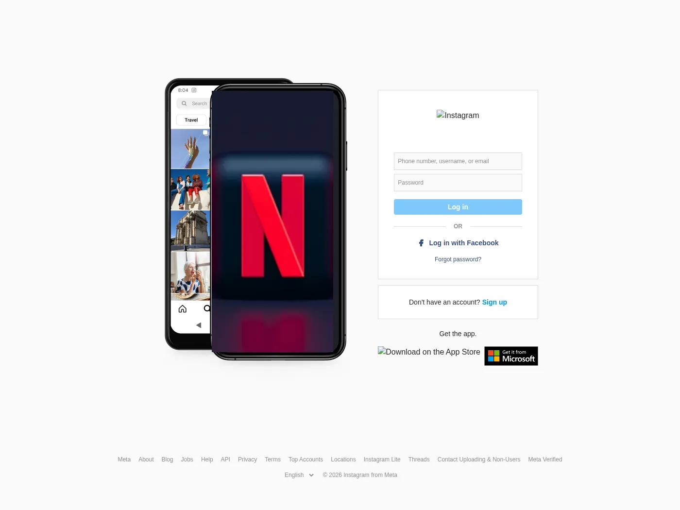 Instagram Login Clone