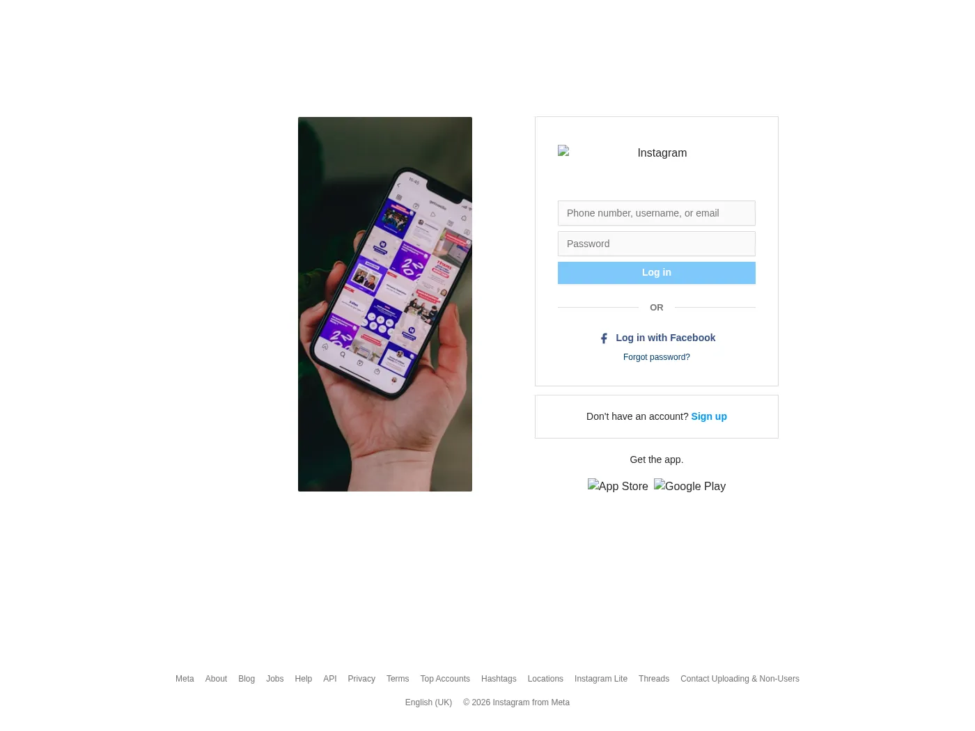 Instagram Login Replica