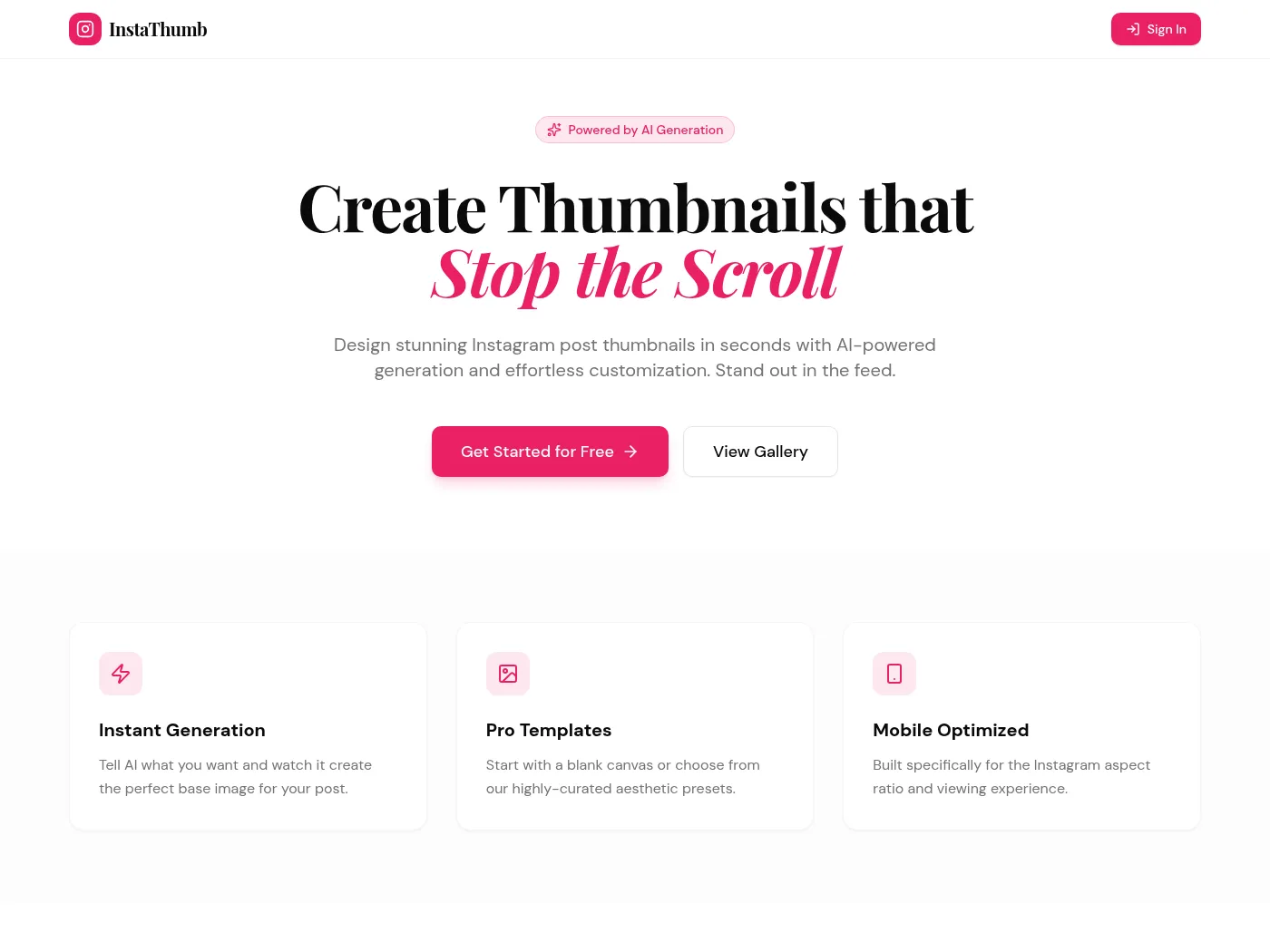 InstaThumb Generator