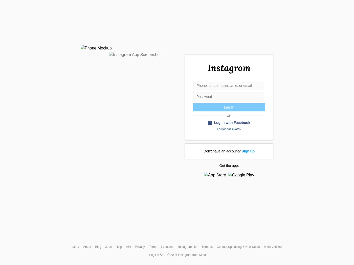 Instagrom Login Portal
