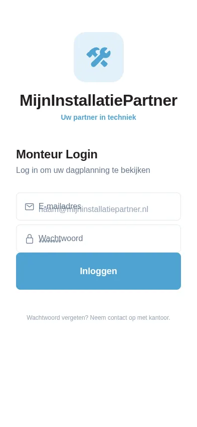 InstallatiePartner Planner App