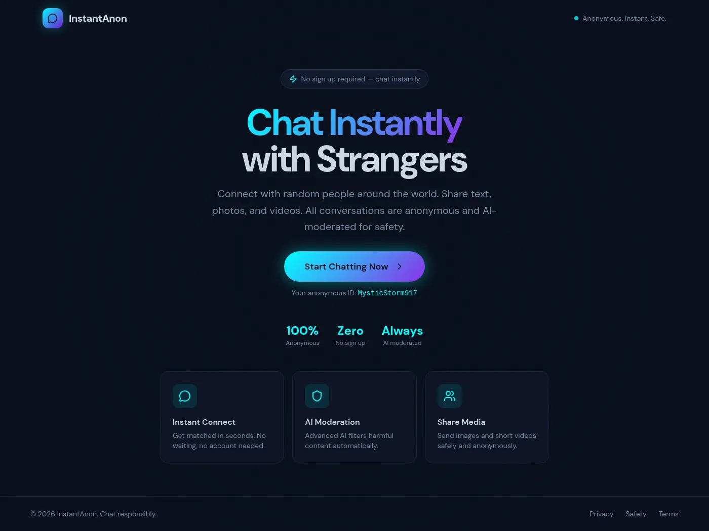 InstantAnon Chat