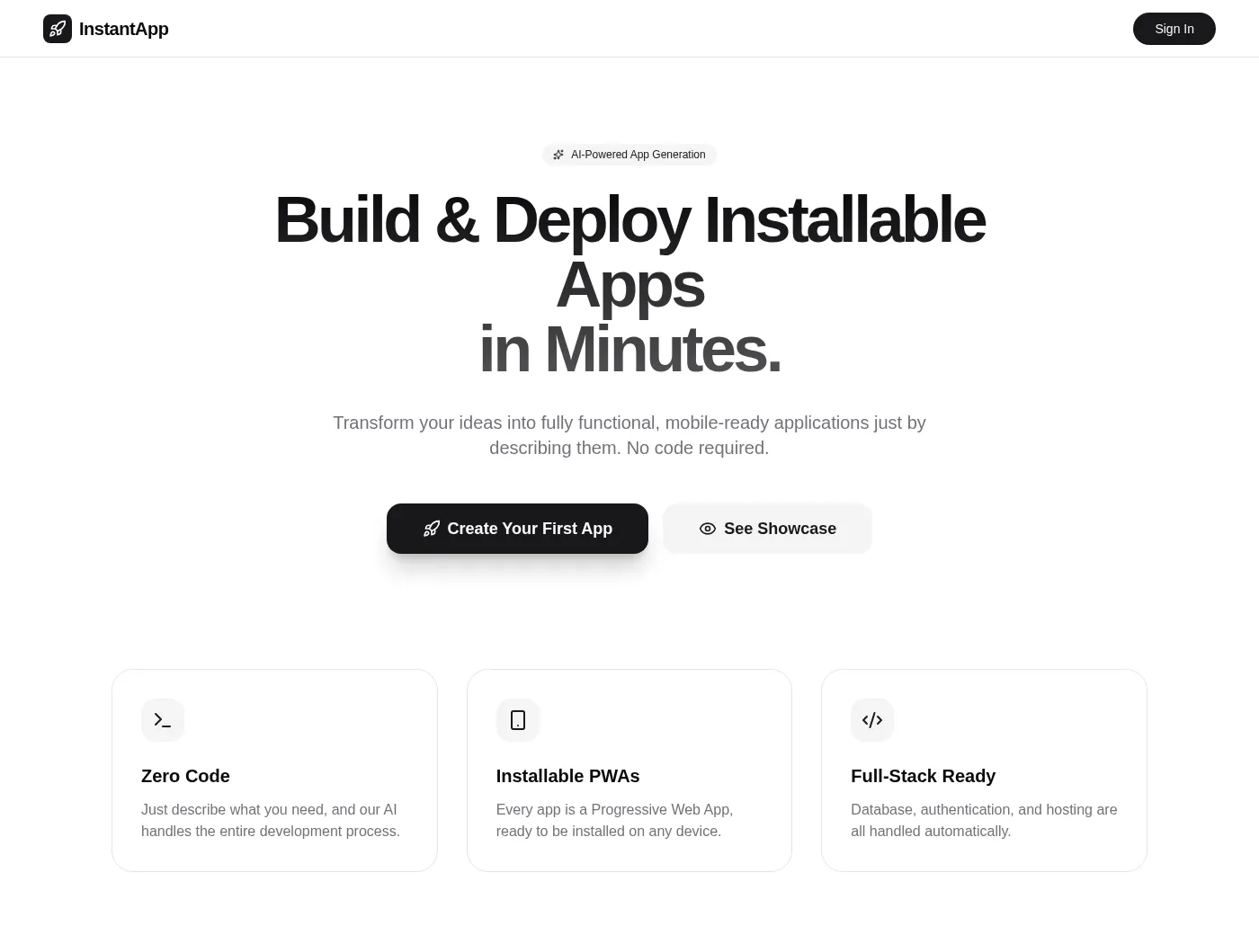 Instant App Builder