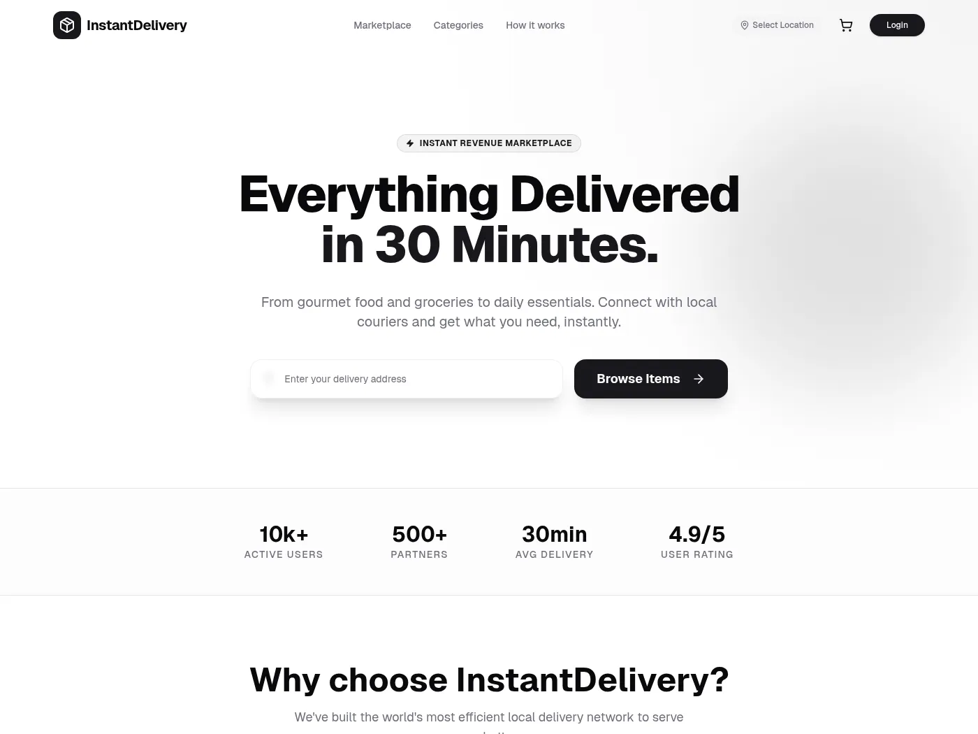 Instant Delivery Marketplace