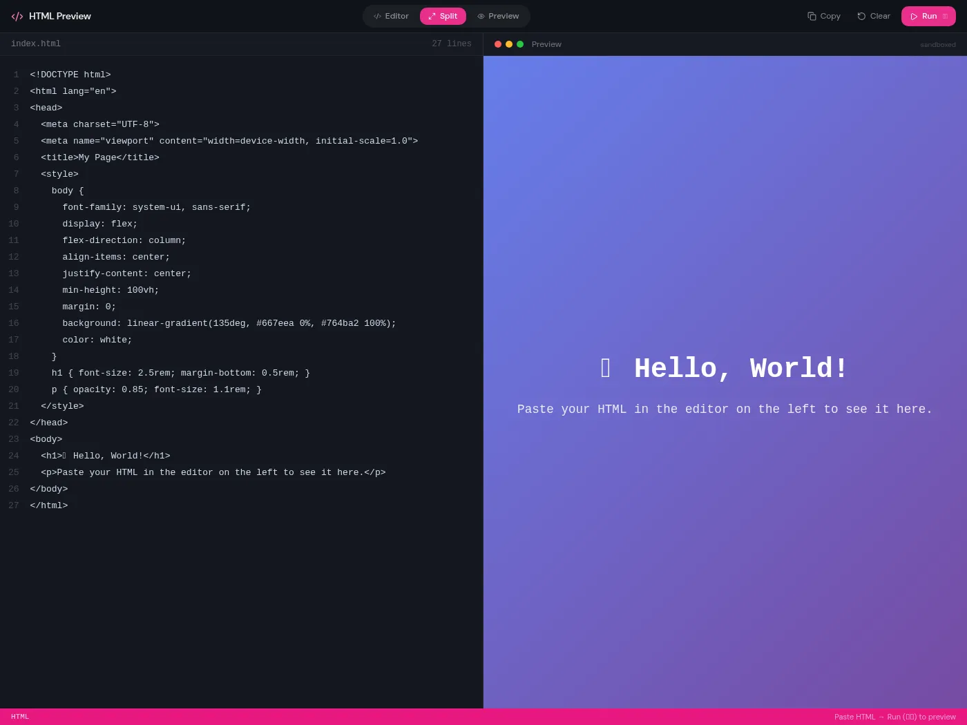 Instant HTML Preview