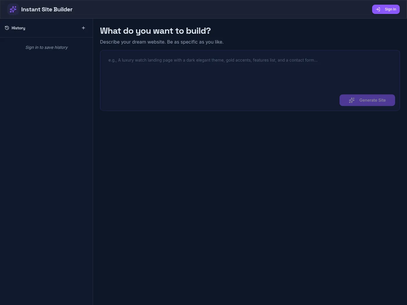 Instant Site Builder