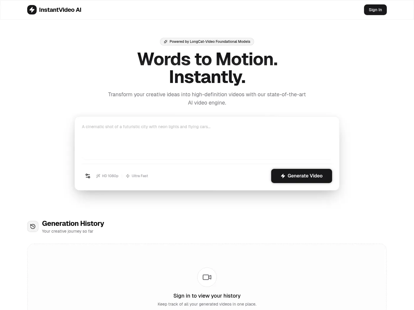 Instant Text2Video AI