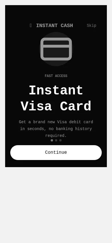Instant Cash Visa App
