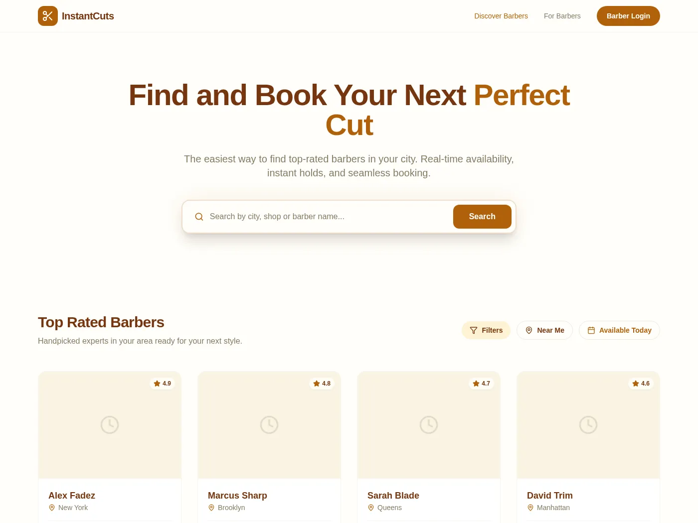 InstantCuts Booking App