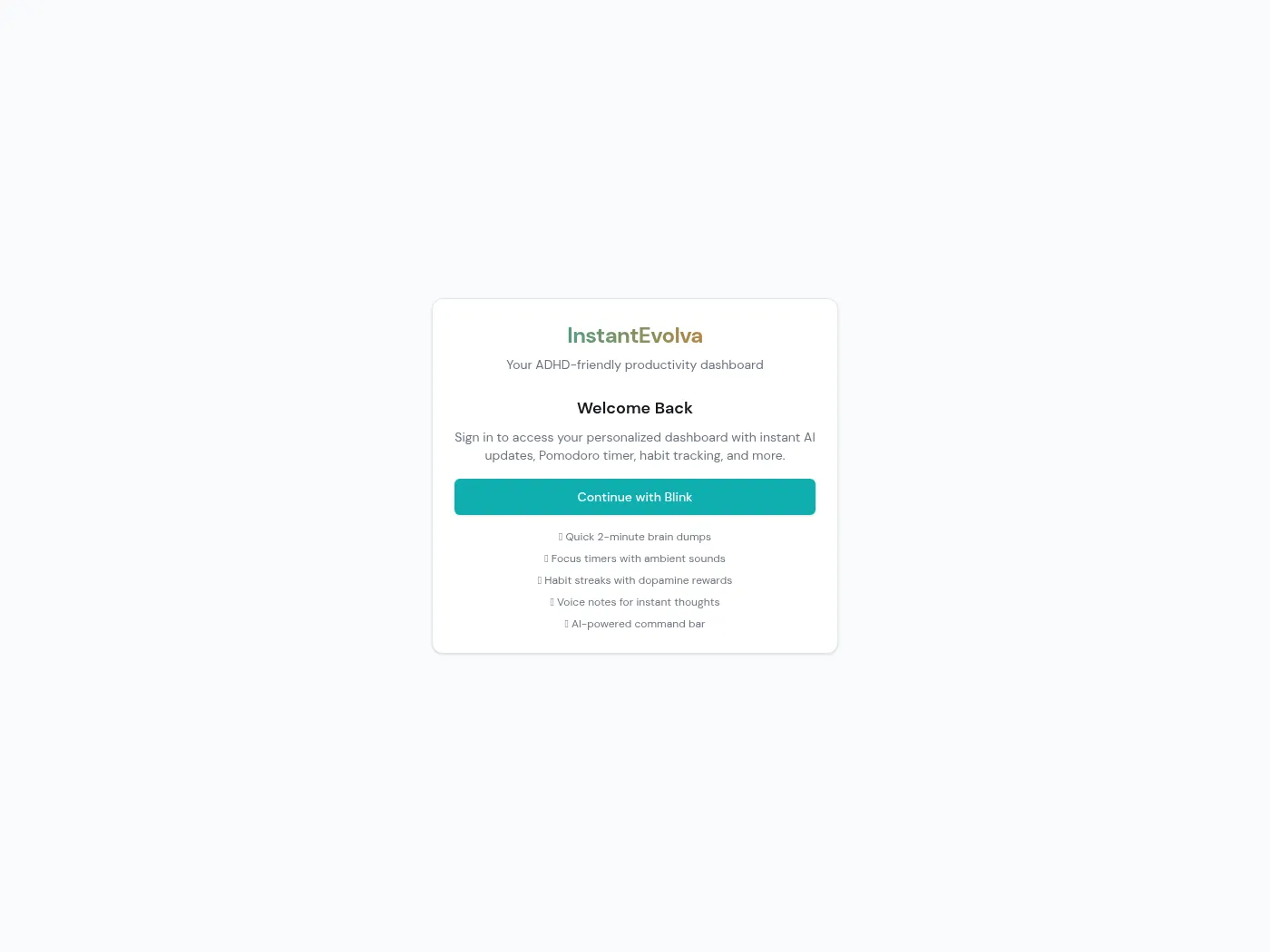 InstantEvolva Focus Dashboard
