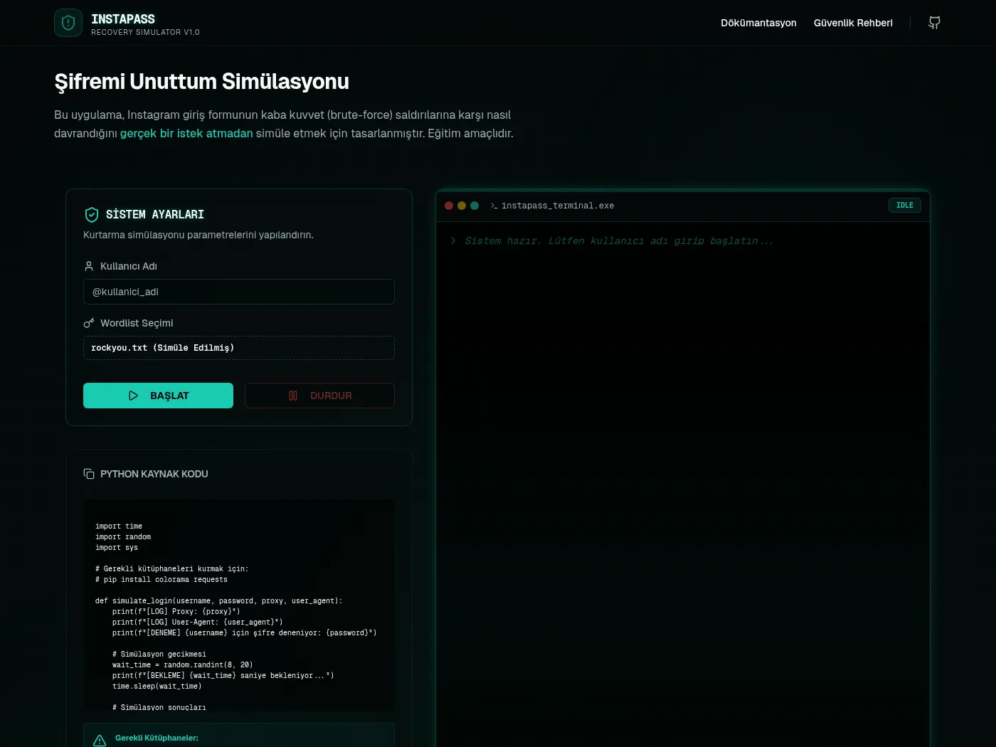 InstaPass Recovery Simulator