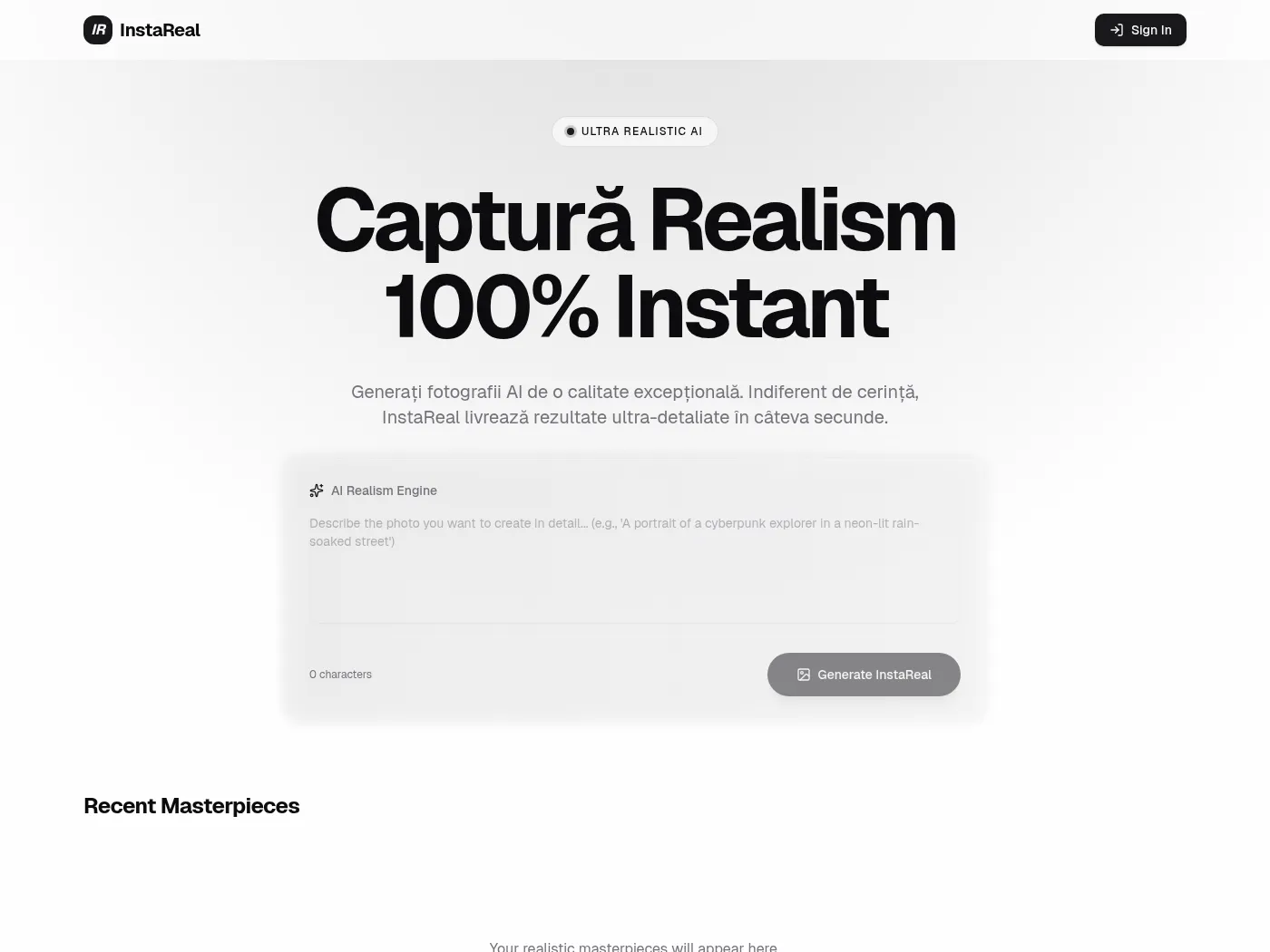 InstaReal AI Photo Generator
