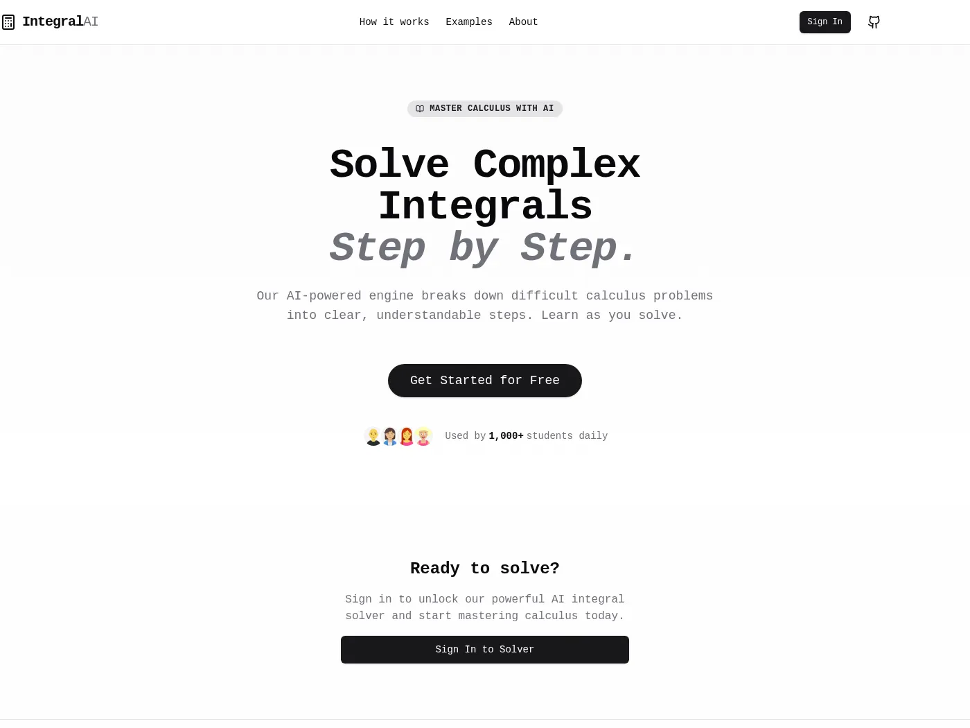 Integral Solver Site