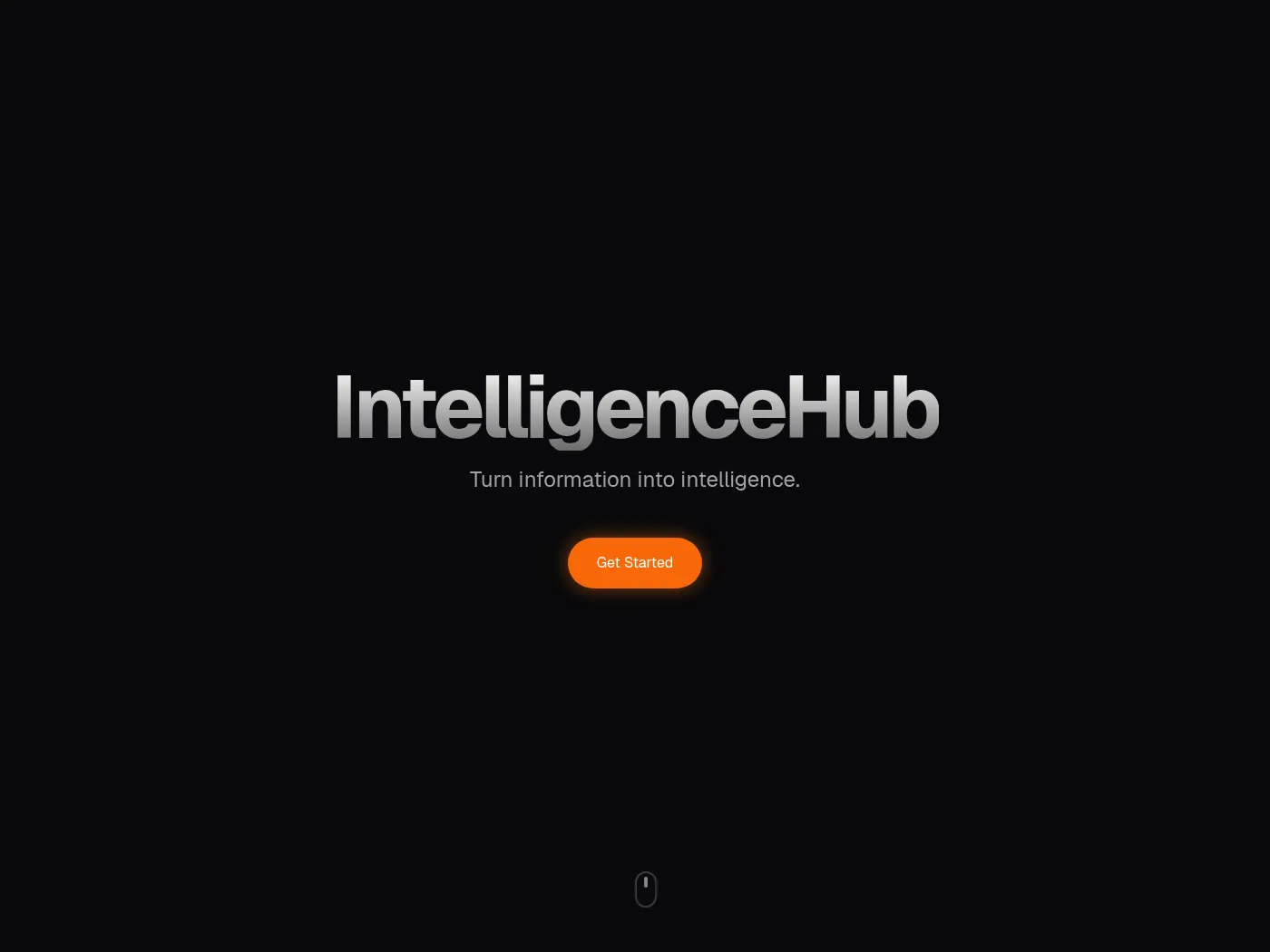 IntelligenceHub 3D Landing