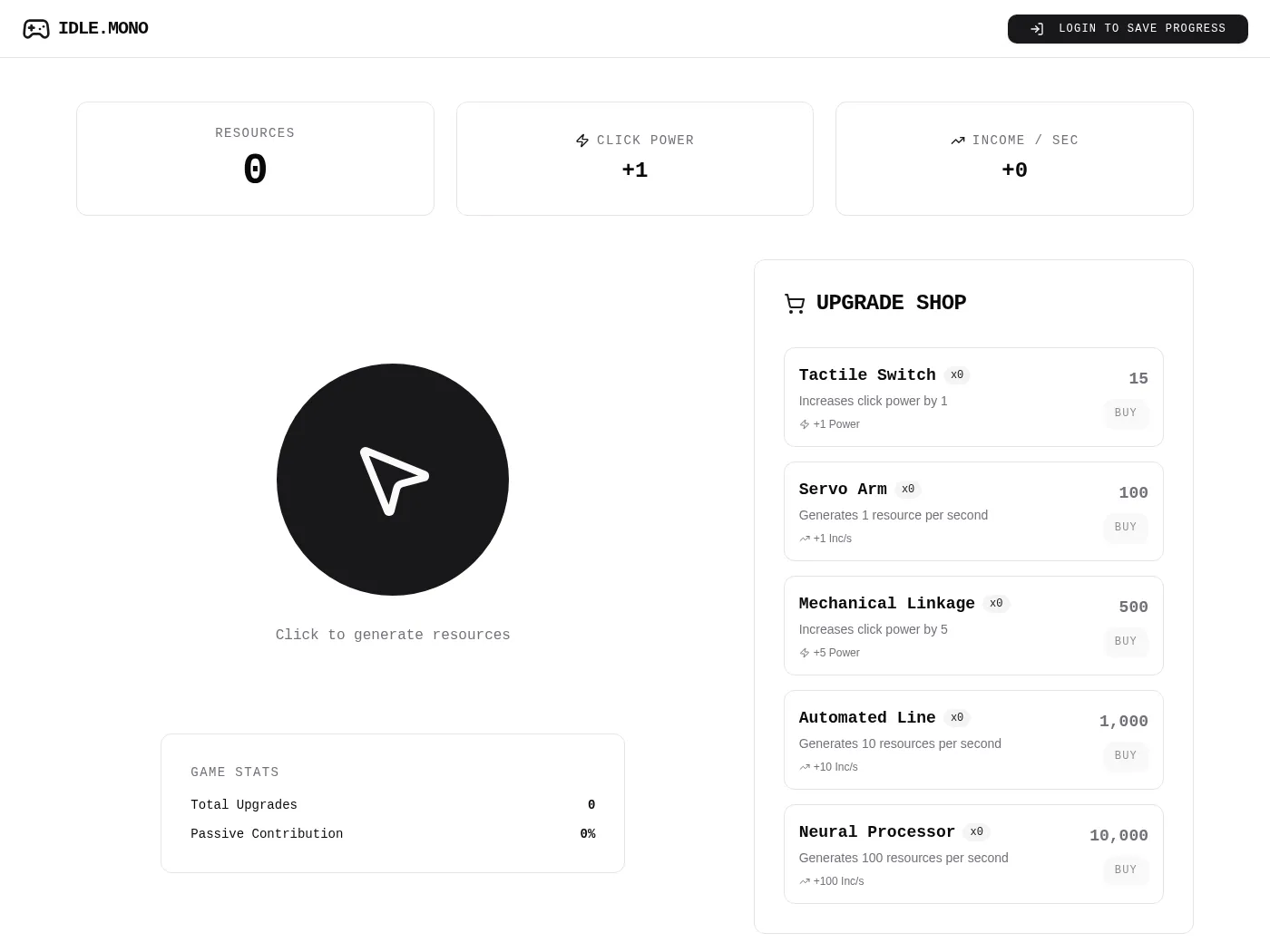 Idle Interactive Game