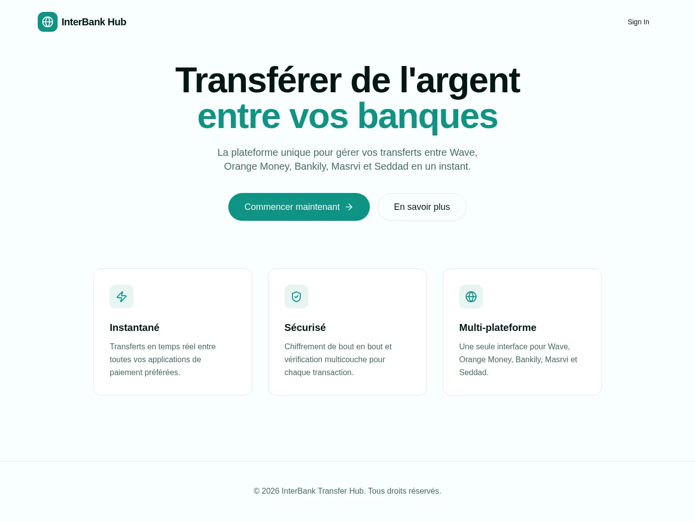 InterBank Transfer Hub