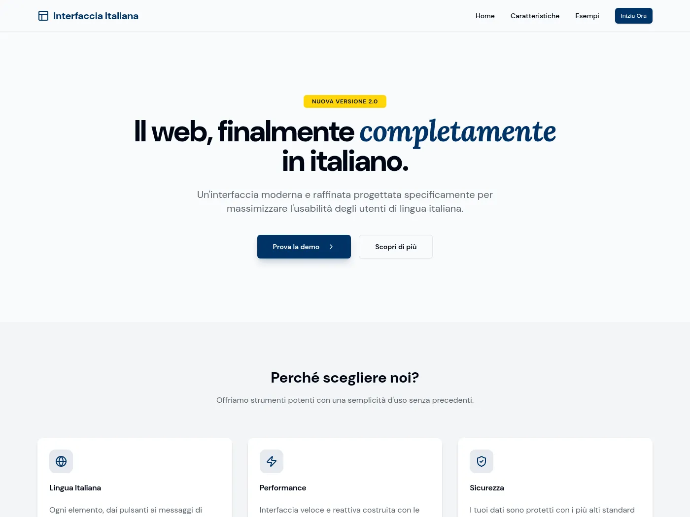 Interfaccia Italiana Web