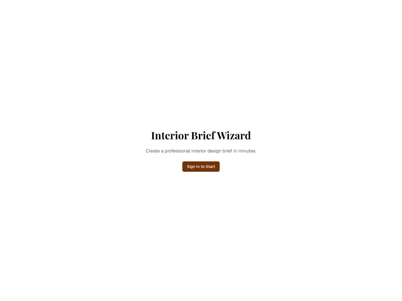 Interior Brief Wizard