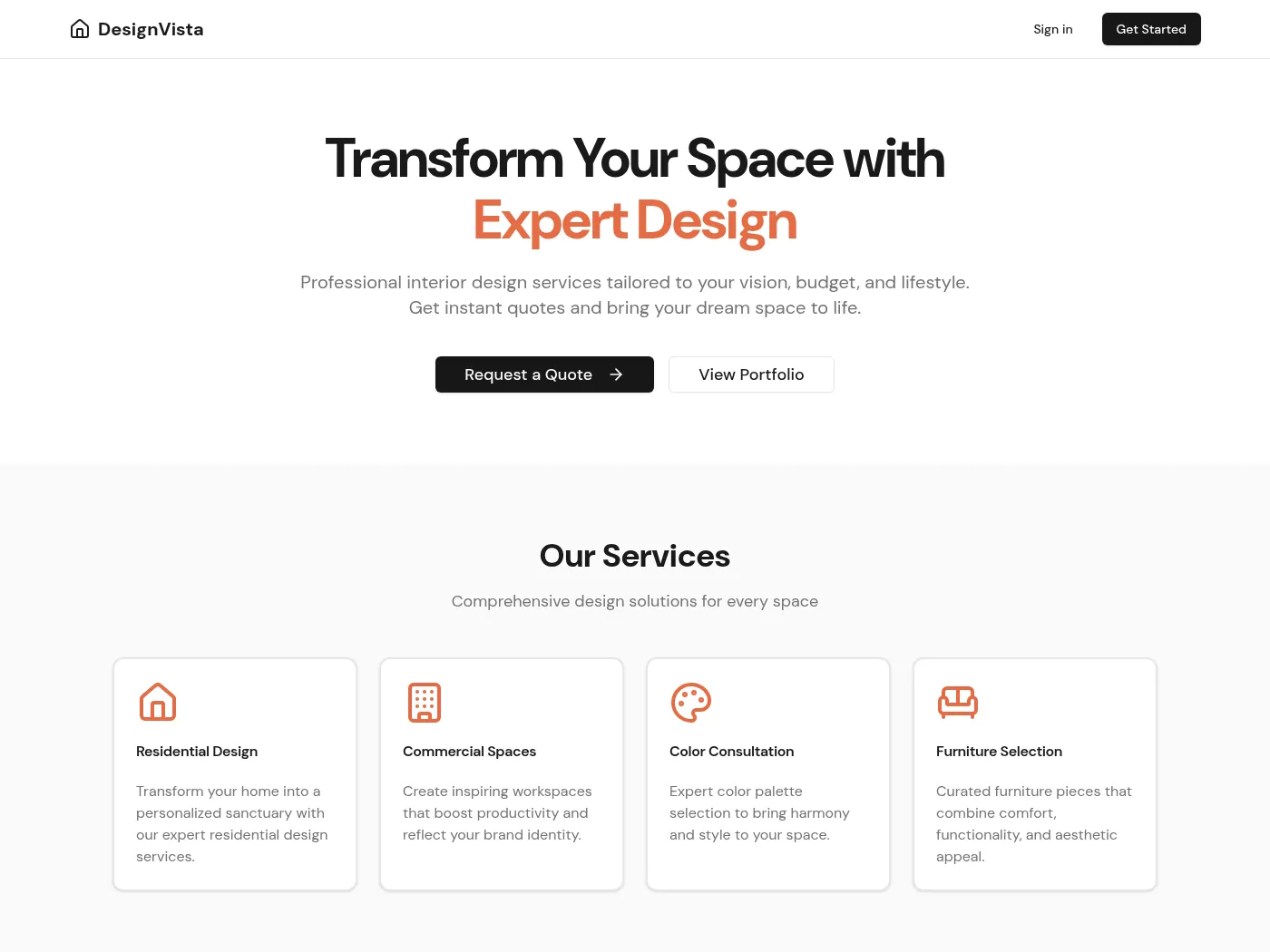 DesignVista Dashboard