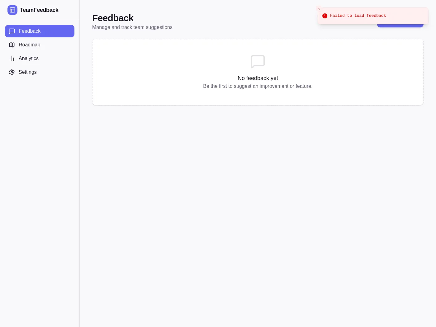 Team Feedback Dashboard